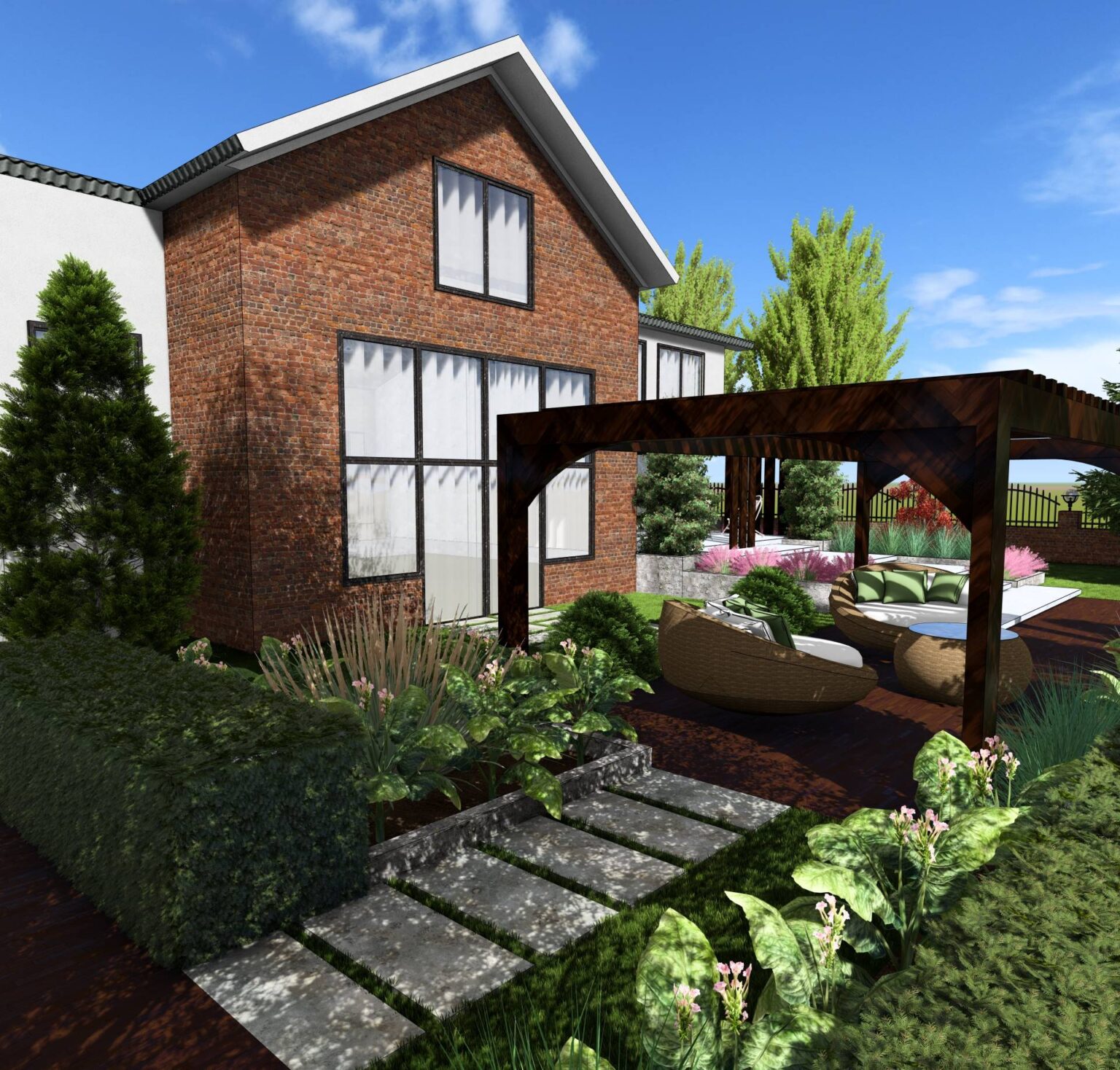 Villa Bahçesi Peyzaj Projesi Detayları, Koyu Bahçe | Yeşil Mimar